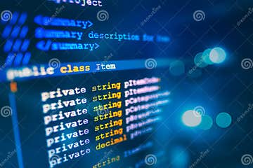 C Sharp Programming Language Source Code Example on Monitor Stock Illustration - Illustration of ...