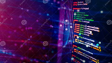 C Sharp Programming Language Source Code Example on Monitor, Stock ...