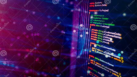 C Sharp Programming Language Source Code Example on Monitor, Stock Photo - Image of source ...
