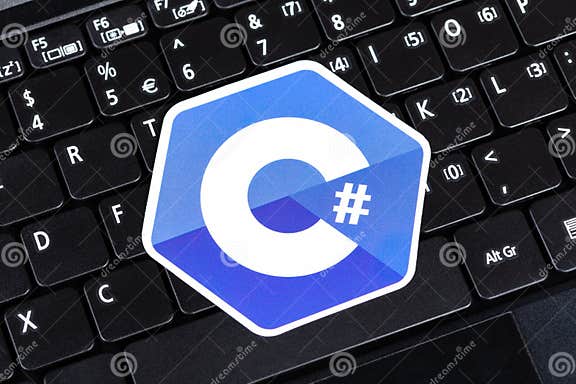 C#, C Sharp Programming Language Symbol, Logo Sticker, Laying on a ...
