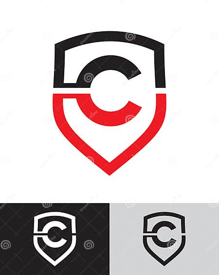 C Shield Logo , Security Logo Vector Stock Illustration - Illustration ...