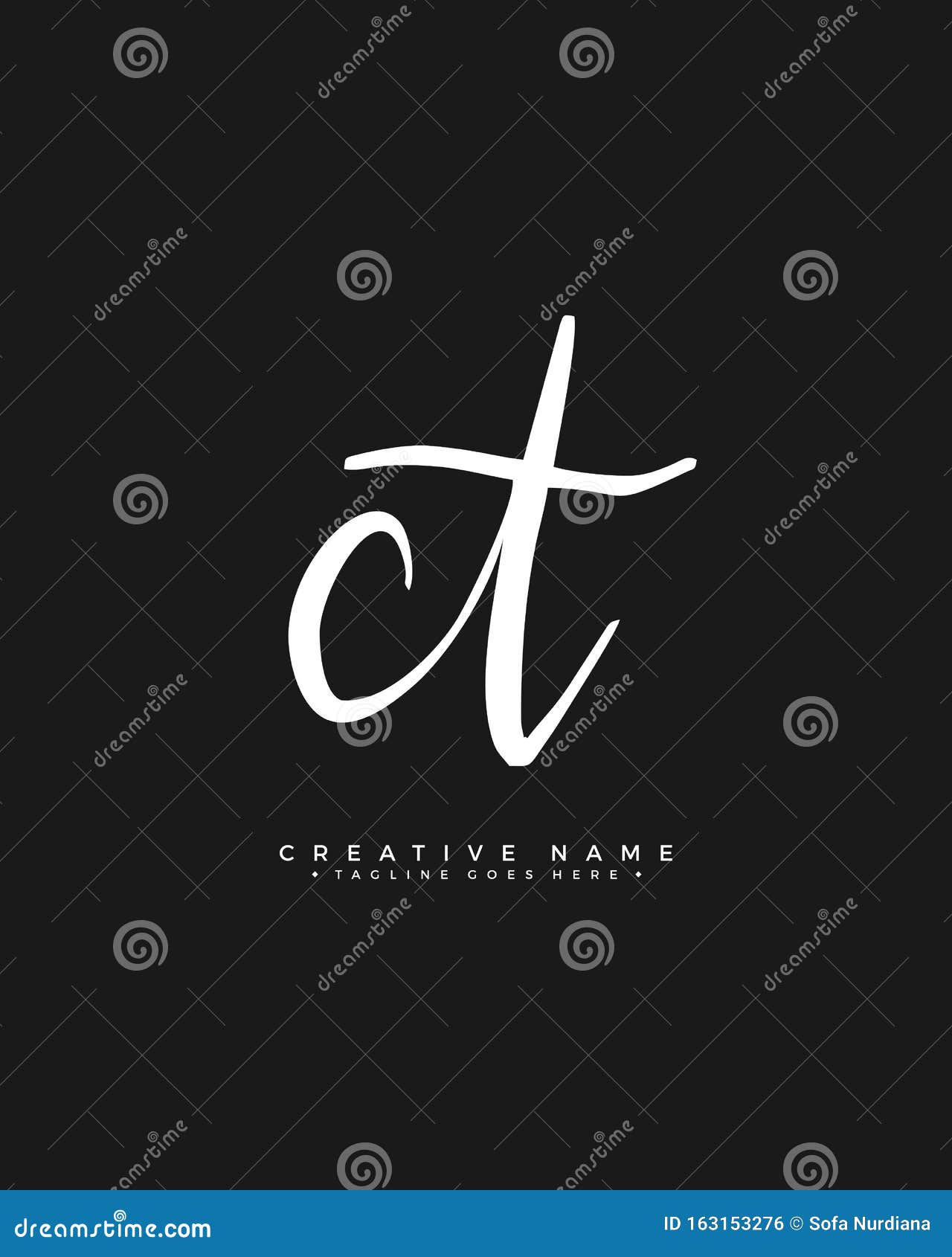 C T CT Initial Logo Signature Vector. Handwriting Concept Logo. Stock ...