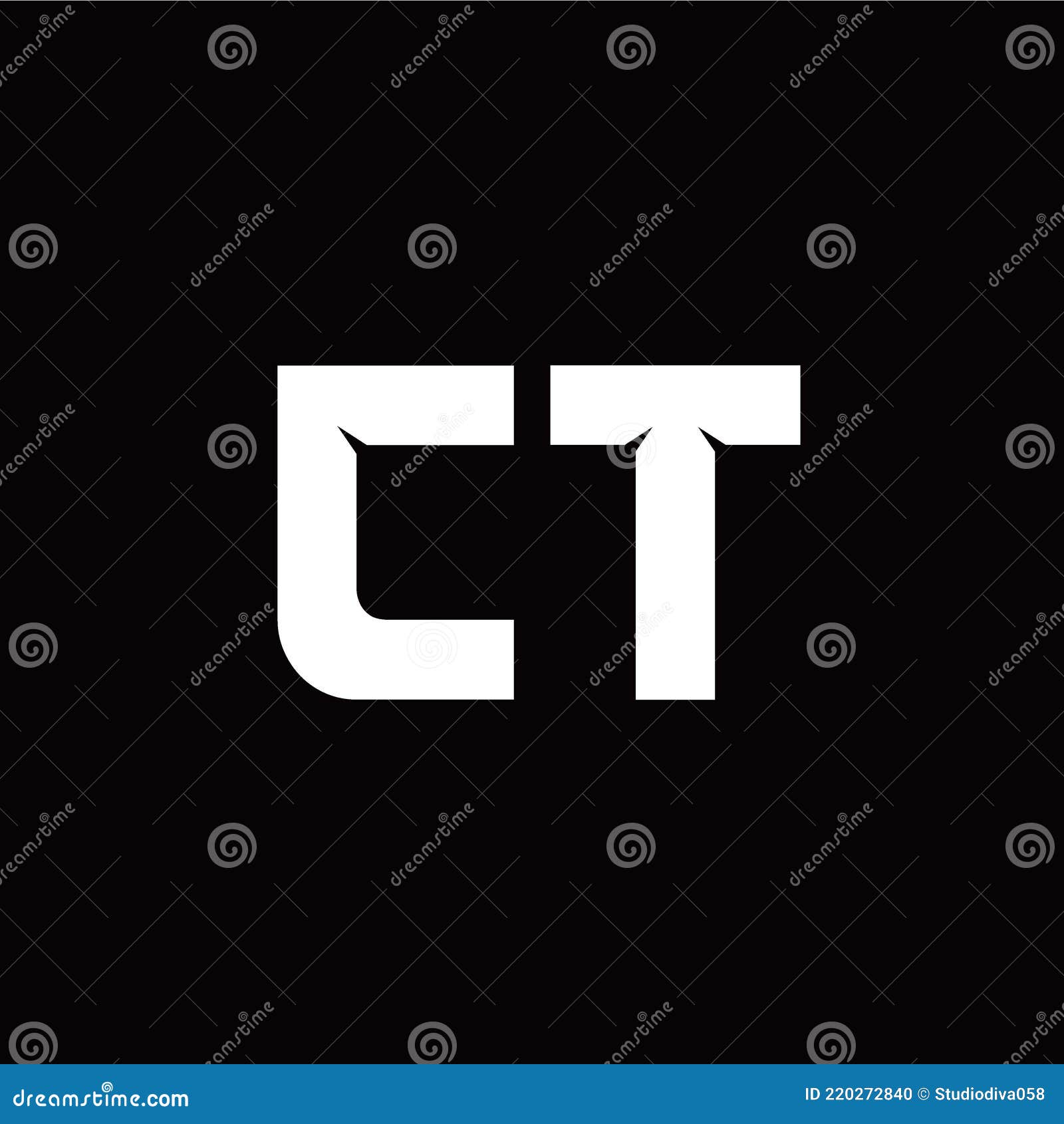 C T Letter Monogram Style Initial Logo Template Stock Illustration ...