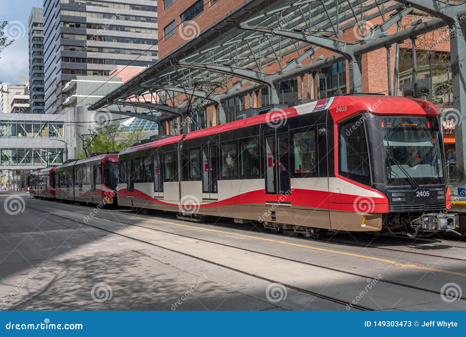 C-Train in Downtown Calgary, Alberta Editorial Stock Photo - Image of ...
