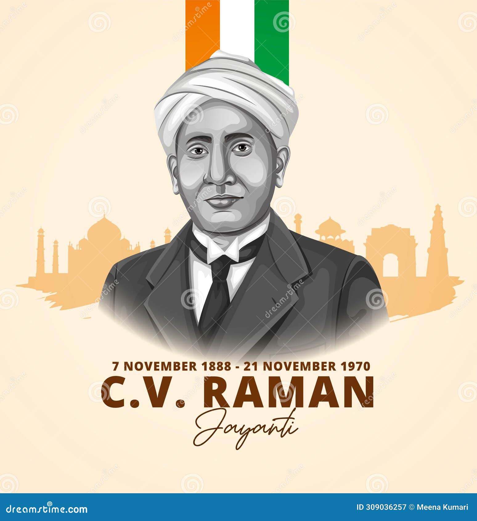 Vector of India Physicist C. V. Raman Jayanti Poster Design Template ...