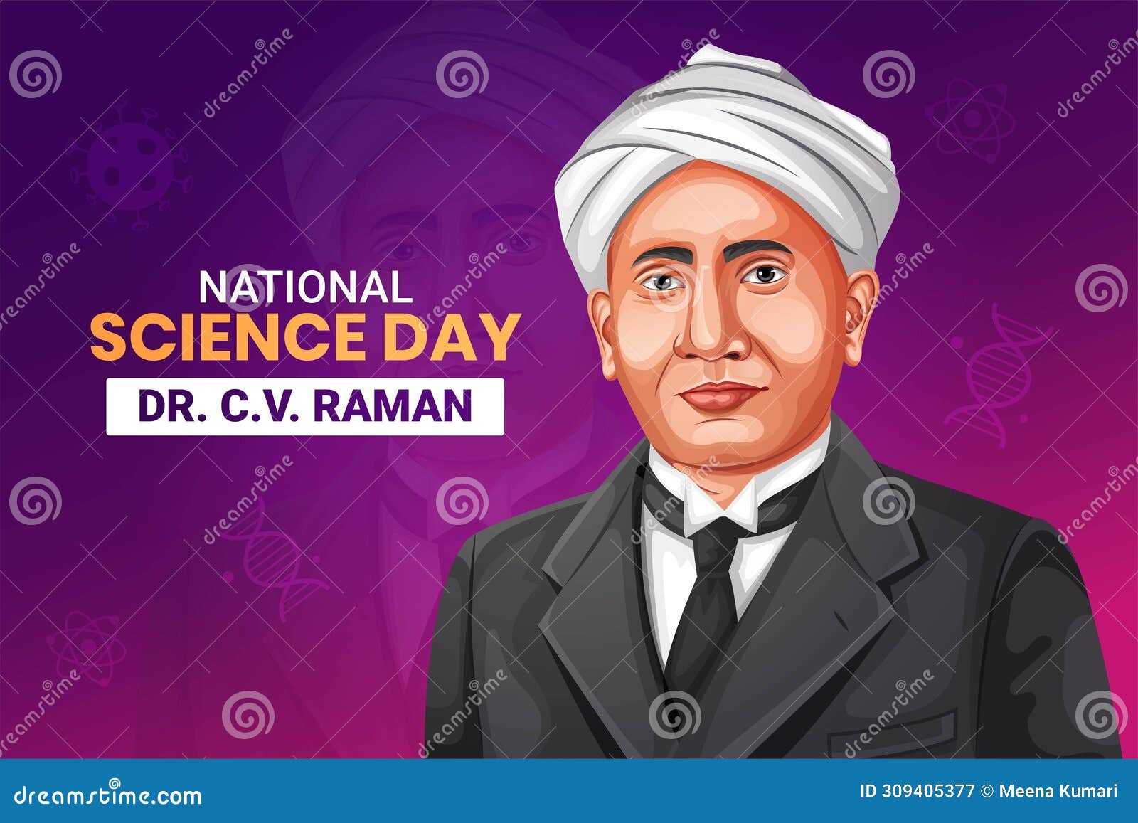 C. V. Raman Vector Illustration, Indian National Science Day ...