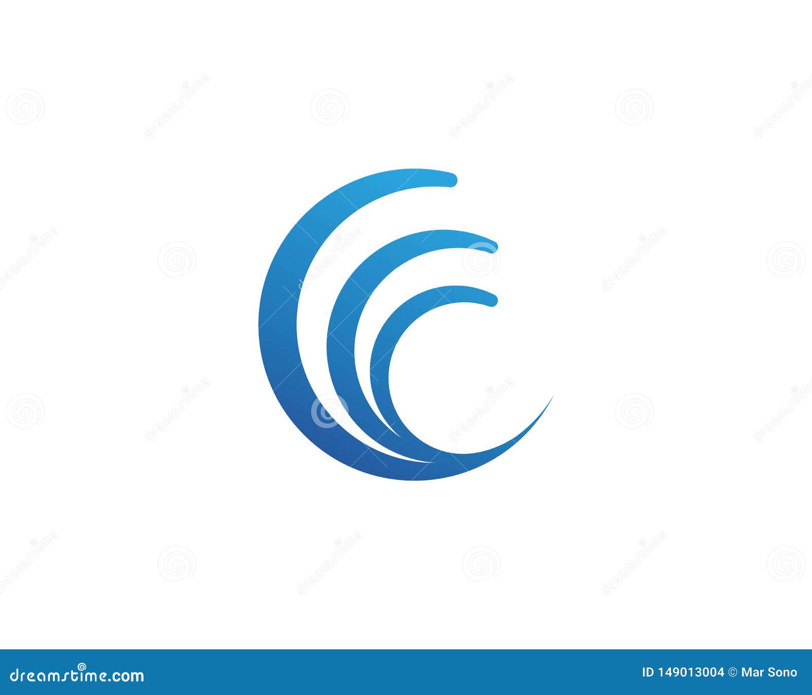 C Wave Logo Vector Illustration Design Stock Vector - Illustration of ...