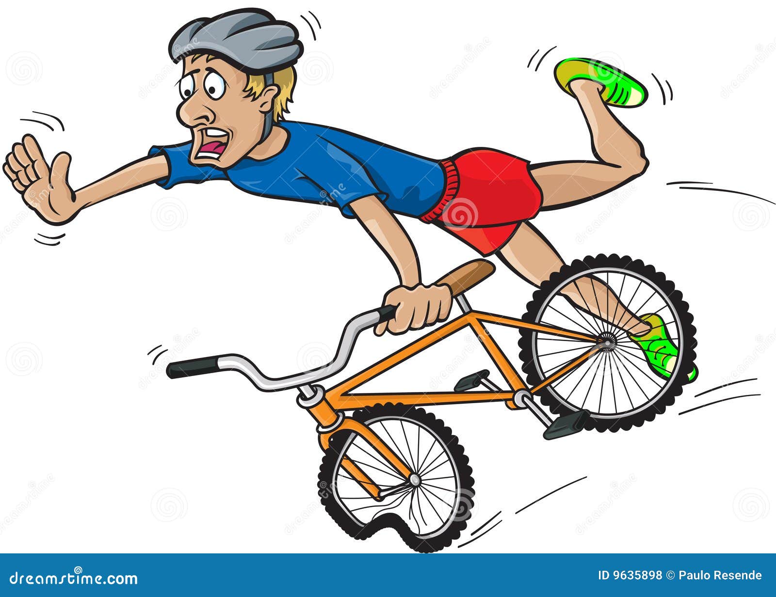 Caída de la bici ilustración del vector. Ilustración de vector - 9635898
