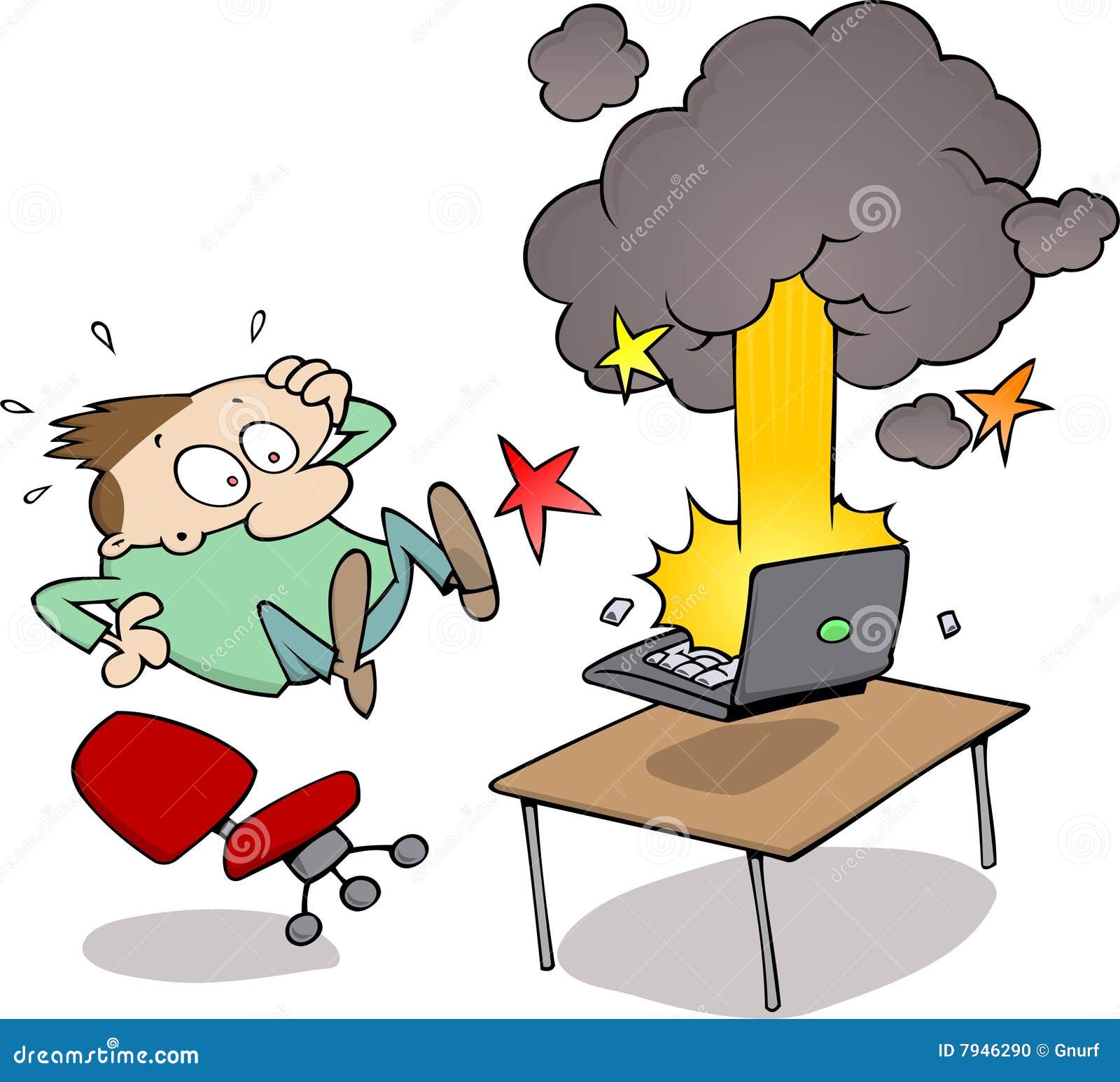 Caída del ordenador ilustración del vector. Ilustración de silla - 7946290