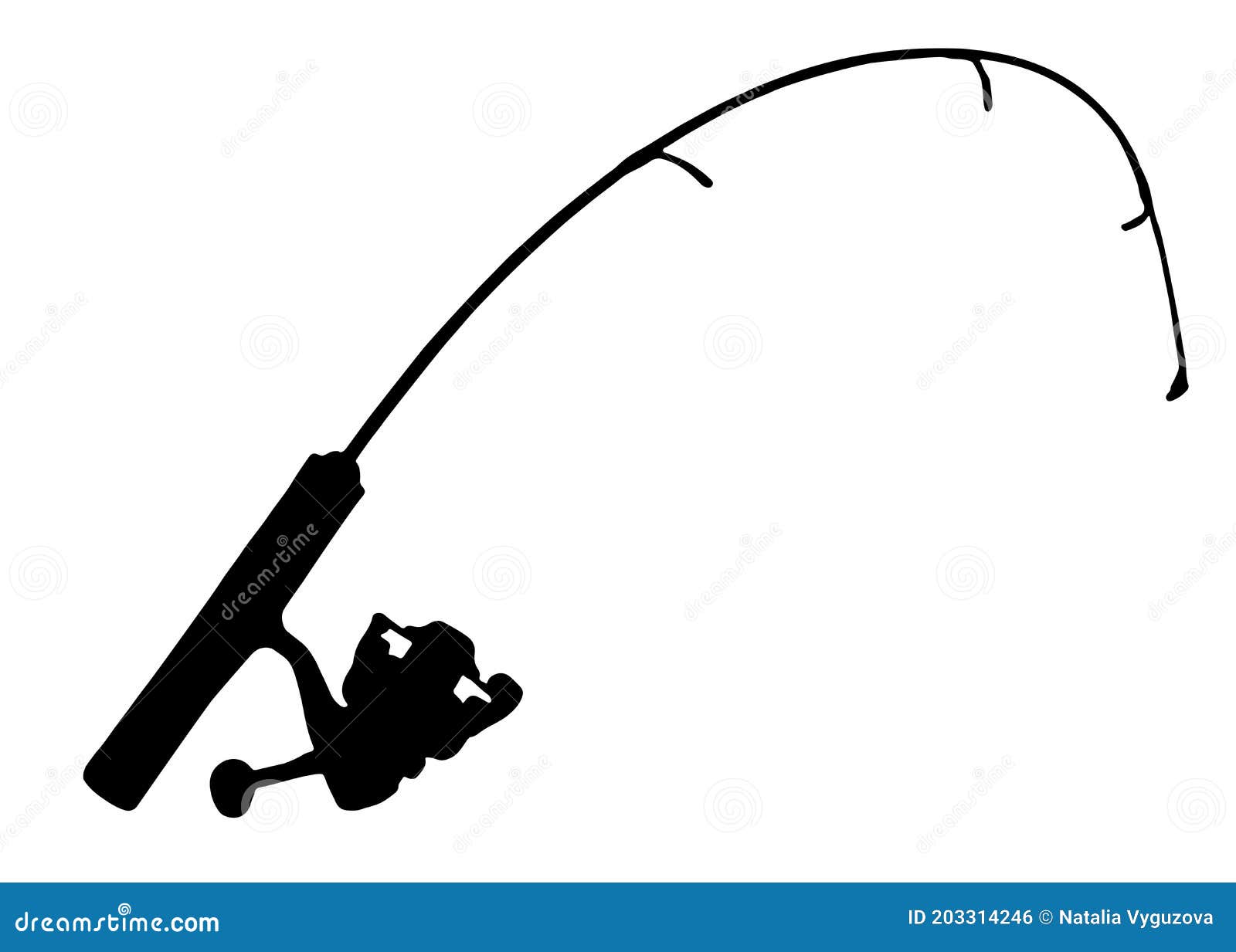 Caña de pesca ilustración del vector. Ilustración de barra - 203314246