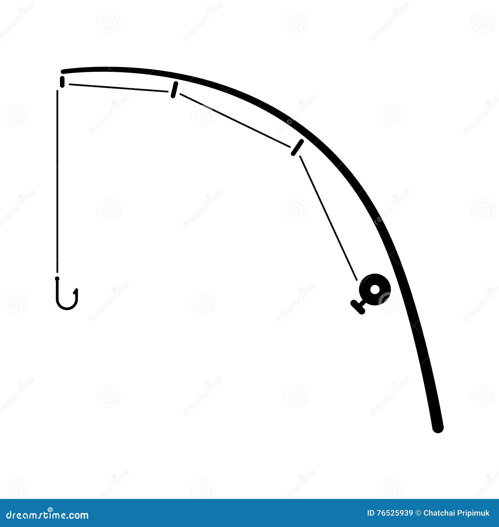 Caña De Pescar Del Icono, Vector Ilustración del Vector - Ilustración ...