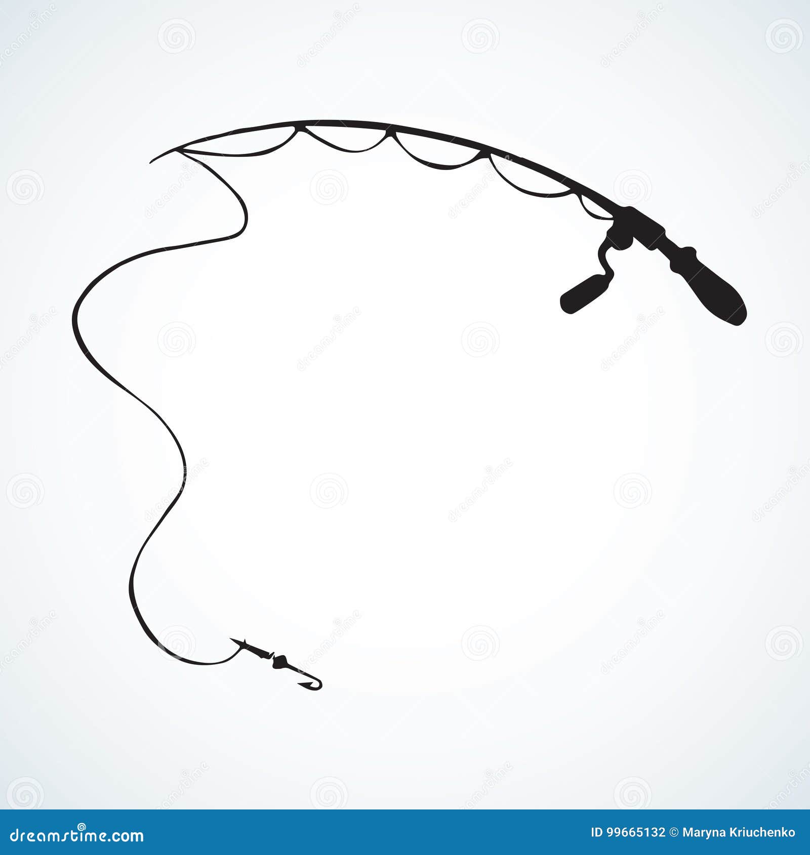 Caña De Pescar Gráfico Del Vector Ilustración del Vector - Ilustración ...