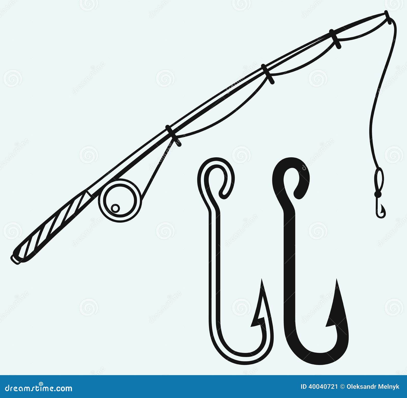 Caña De Pescar Y Gancho De Pesca Ilustración del Vector - Ilustración ...