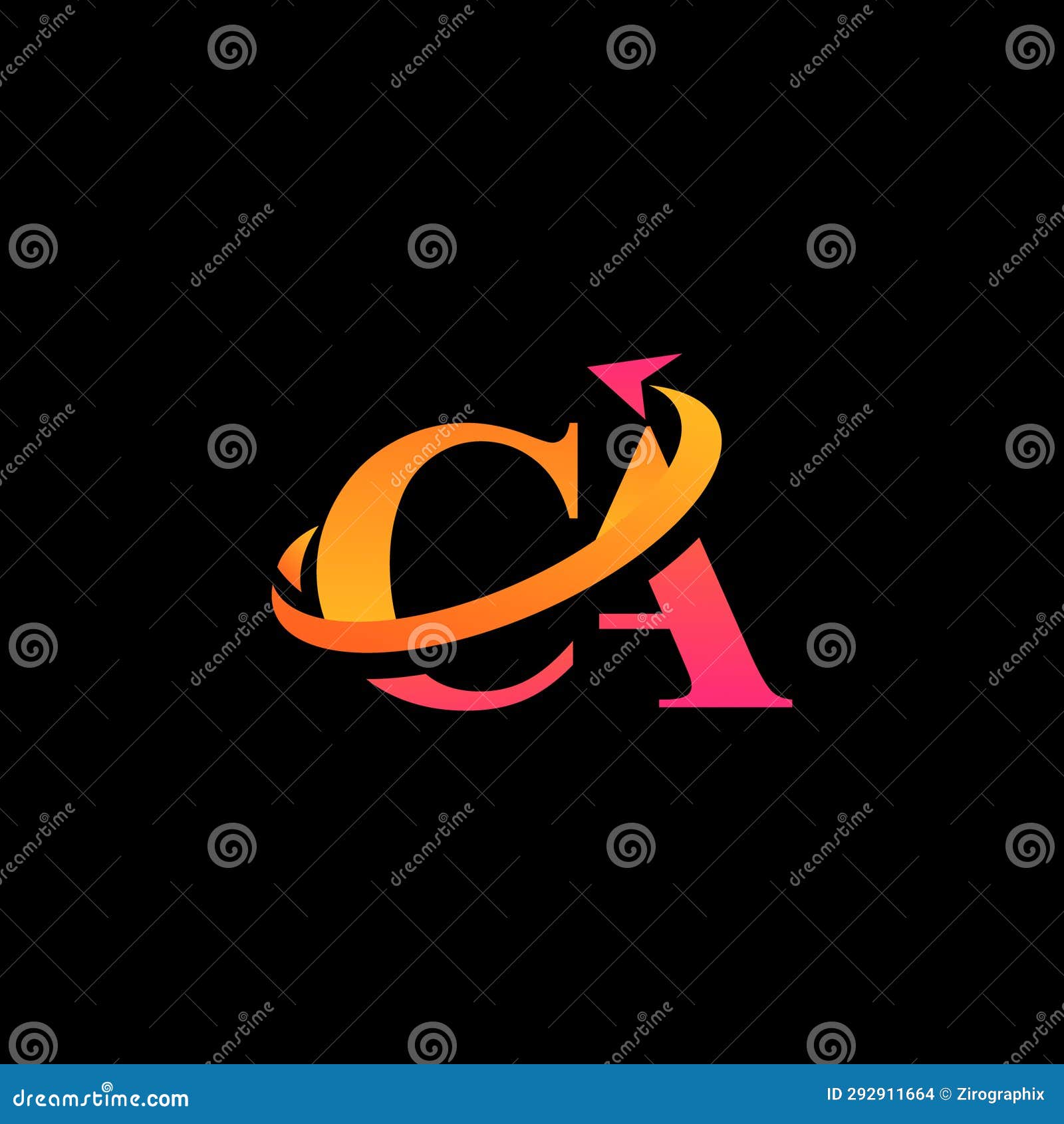 CA Aerospace Creative Logo Design Stock Illustration - Illustration of ...