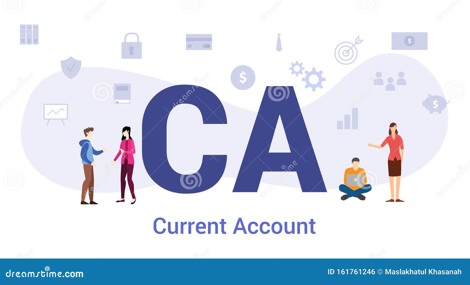Ca Current Account Concept with Big Word or Text and Team People with ...