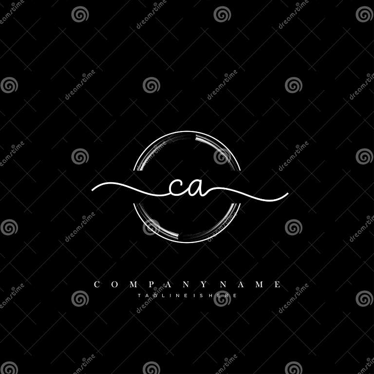 CA Initial Handwriting Minimalist Geometric Logo Template Vector Stock ...