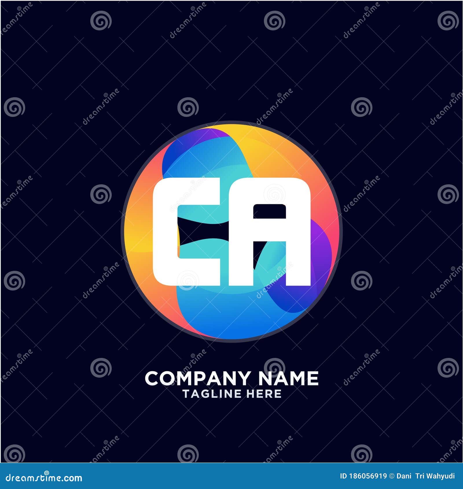 CA Initial Logo with Colorful Circle Template Vector Stock Vector ...
