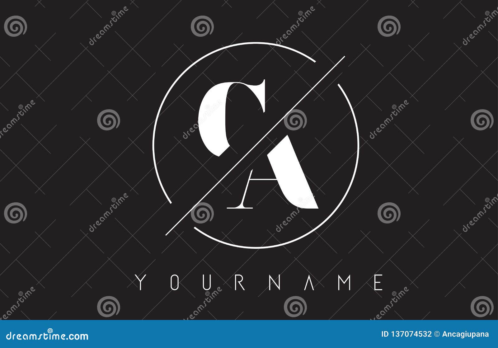 CA Letter Logo With Cutted And Intersected Design Vector Illustration ...