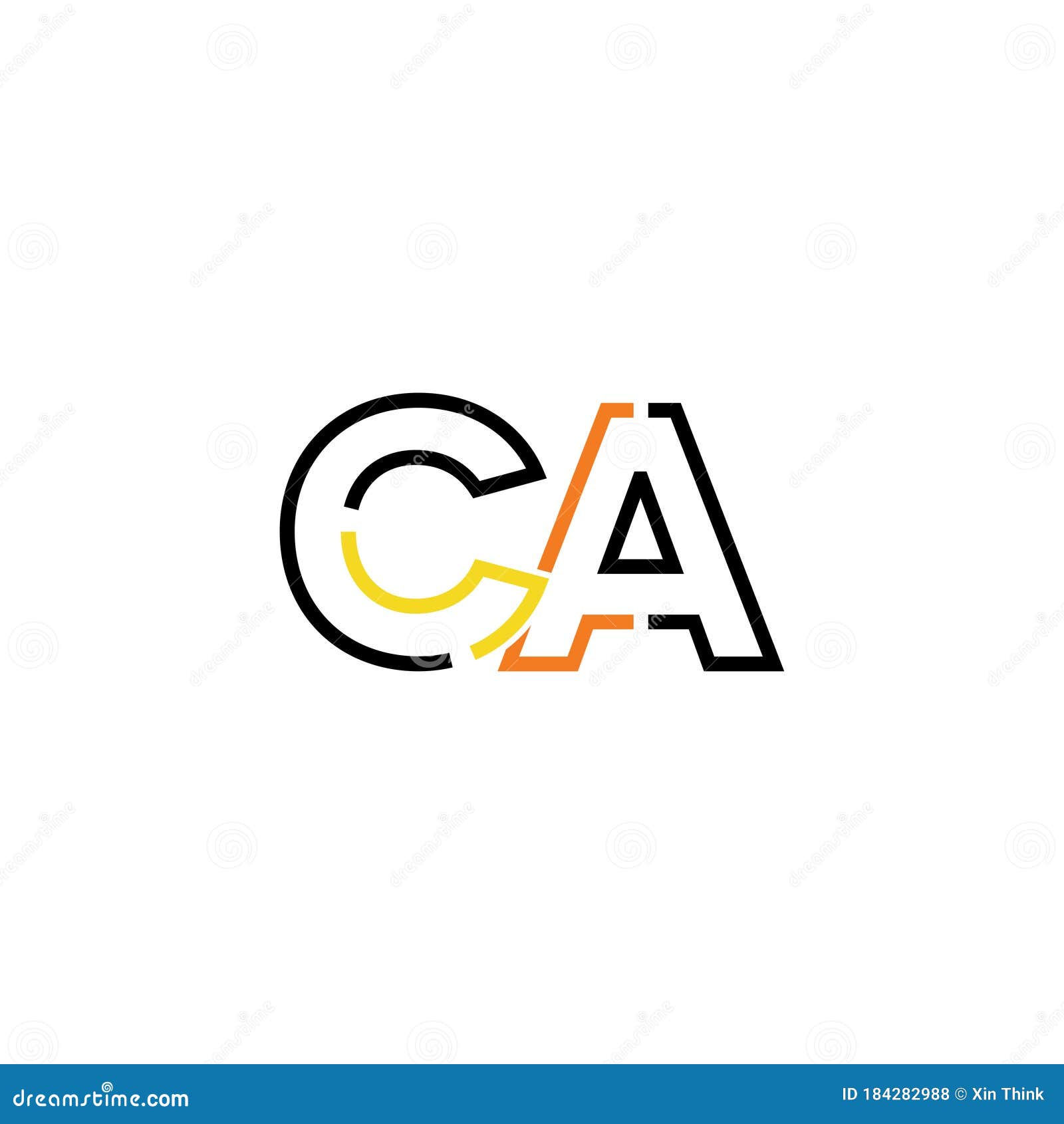 CA Letter Logo Icon Design Template Elements Stock Vector ...