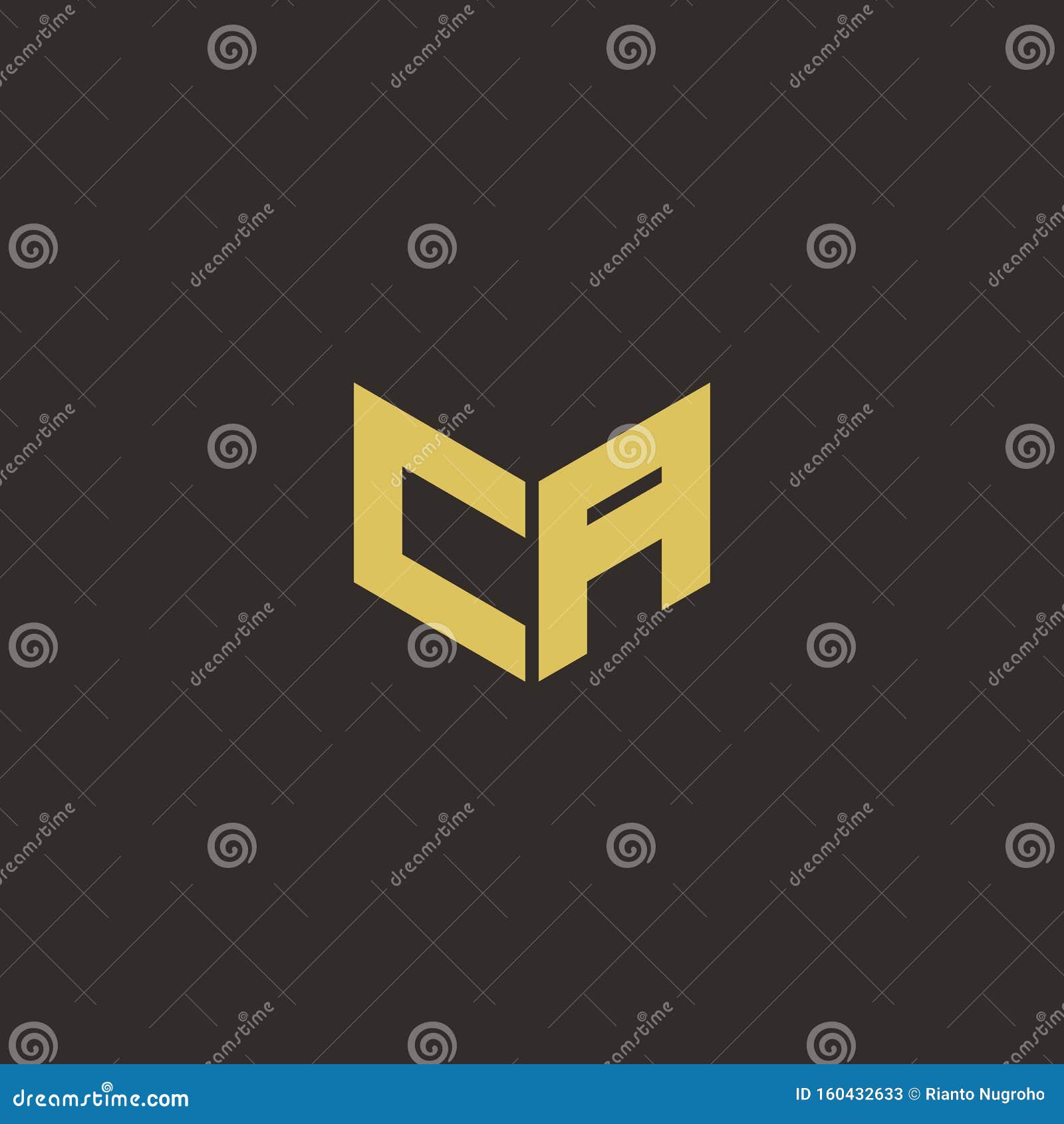 CA Logo Letter Initial Logo Designs Template with Gold and Black ...