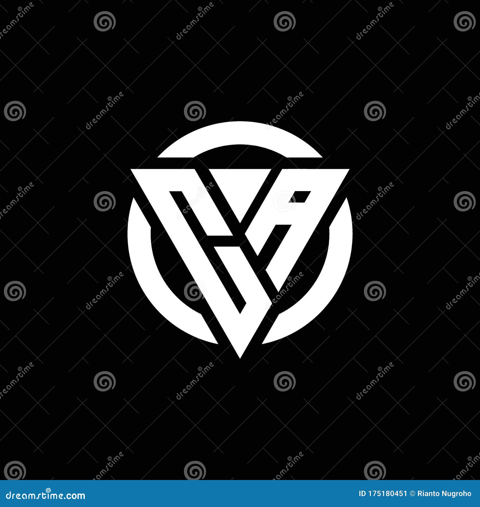 CA Logo with Triangle Shape and Circle Rounded Design Template Stock ...