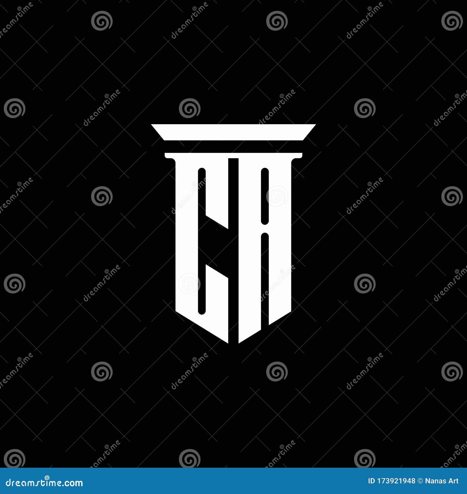 CA Monogram Logo with Emblem Style Isolated on Black Background Stock ...