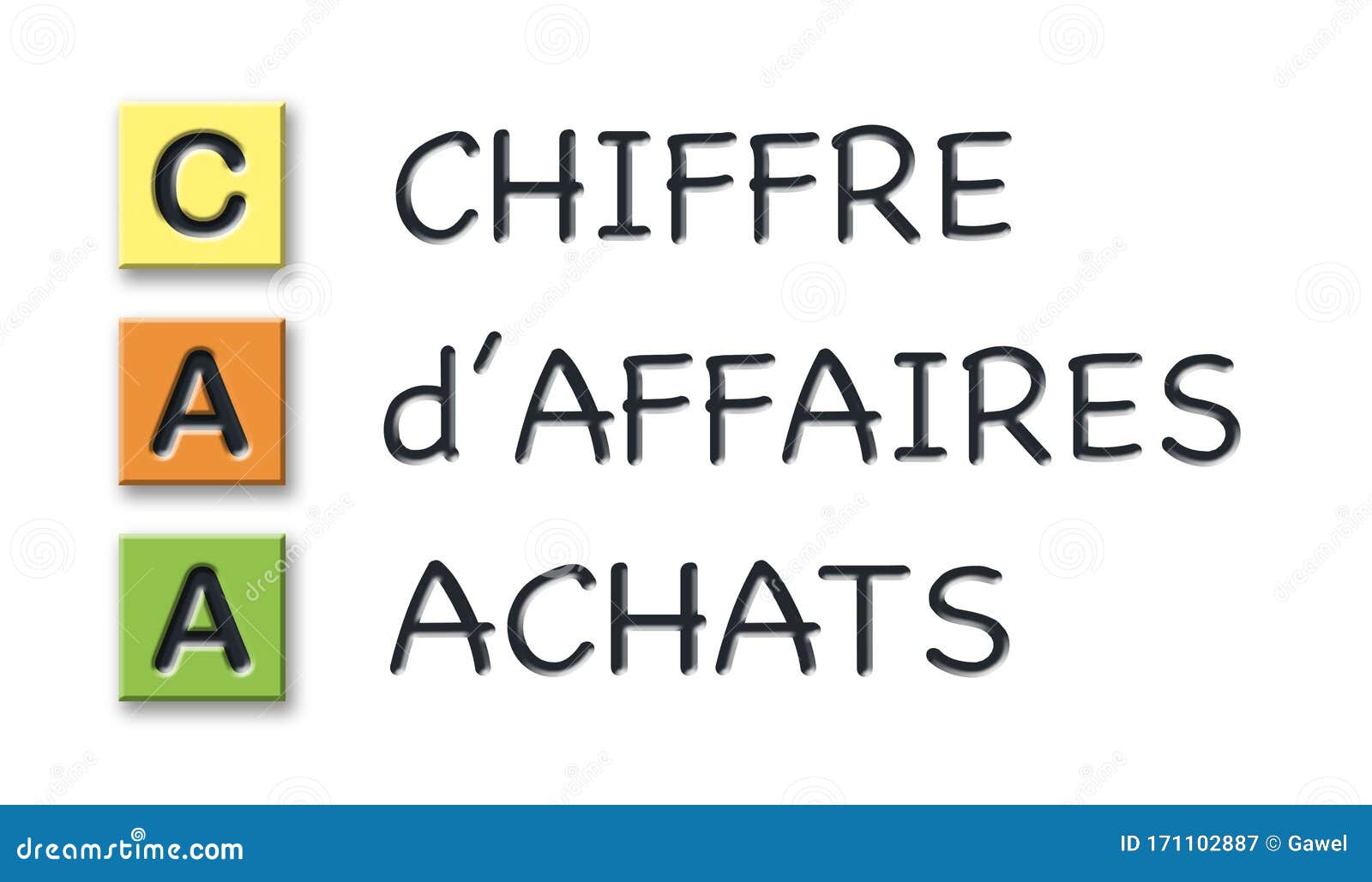 CAA Initials in Colored 3d Cubes with Meaning in French Language Stock ...