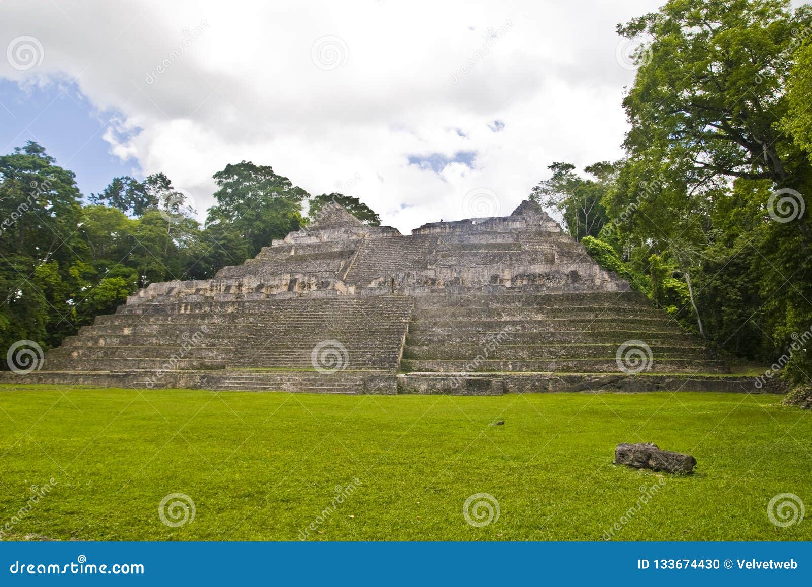 Caana Pyramid at Caracol in Belize Stock Photo - Image of breathtaking ...
