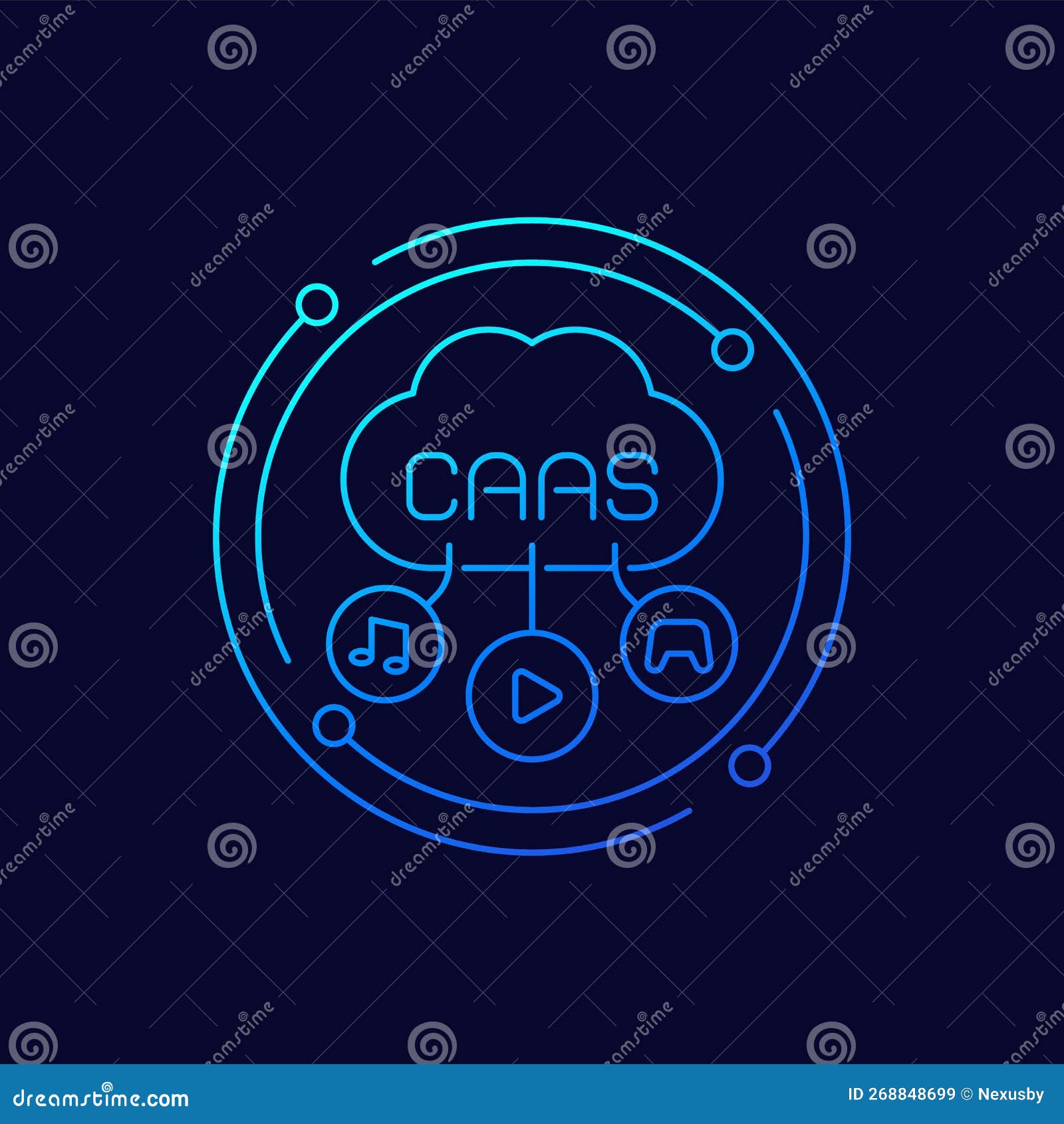 CaaS Icon, Content As a Service Linear Vector Stock Vector ...