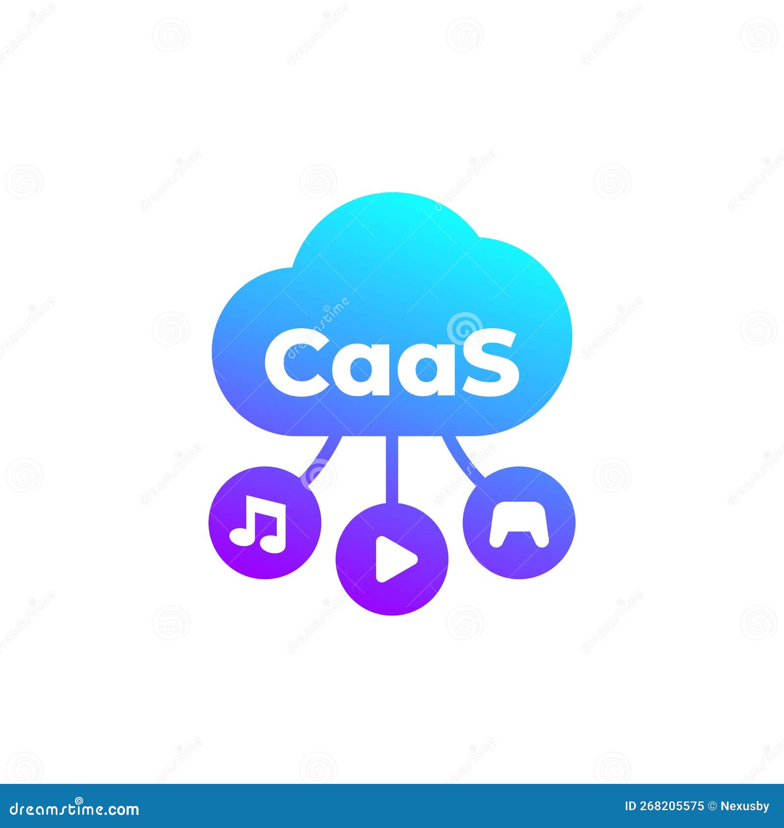 CaaS Icon on White, Content As a Service Stock Vector - Illustration of ...