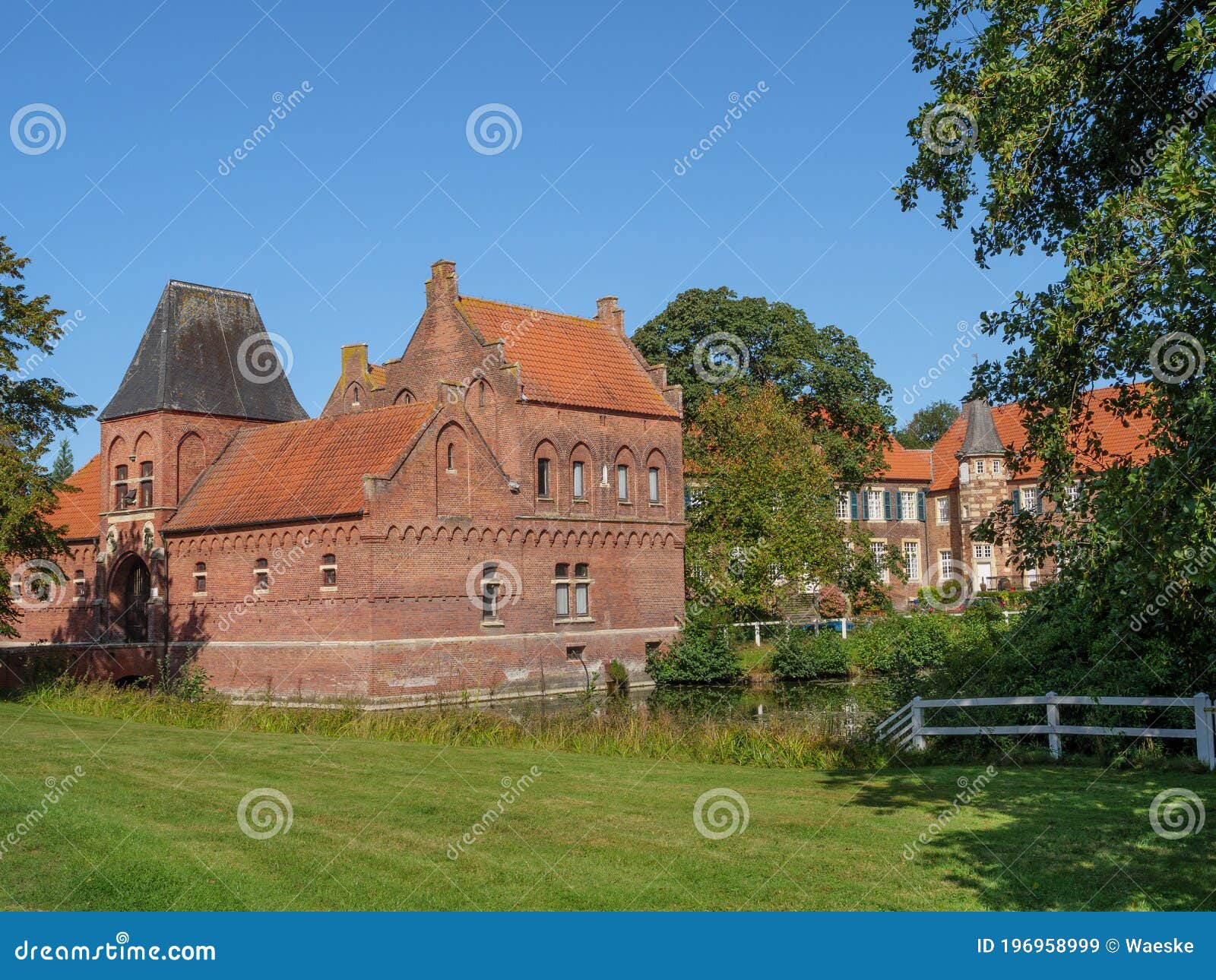 Caastle in the Forest of Legden Stock Image - Image of watermill ...