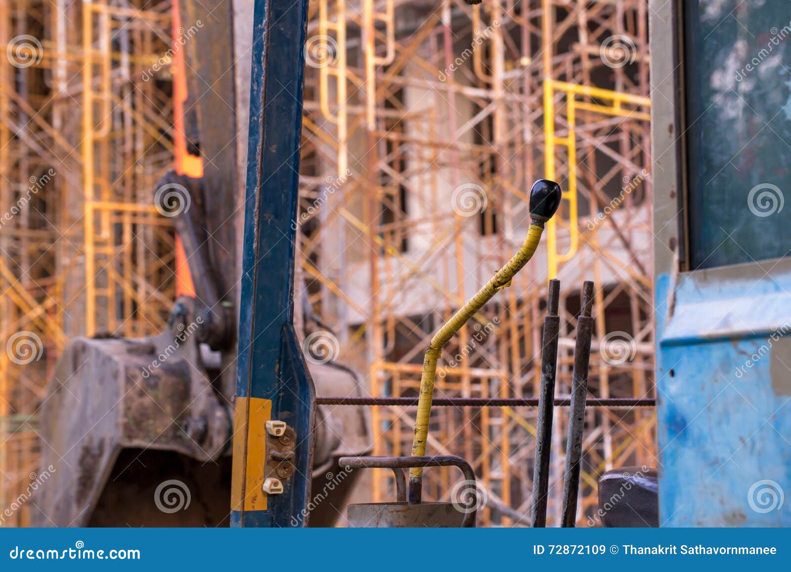 Cab of an excavator stock image. Image of control, contractor - 72872109
