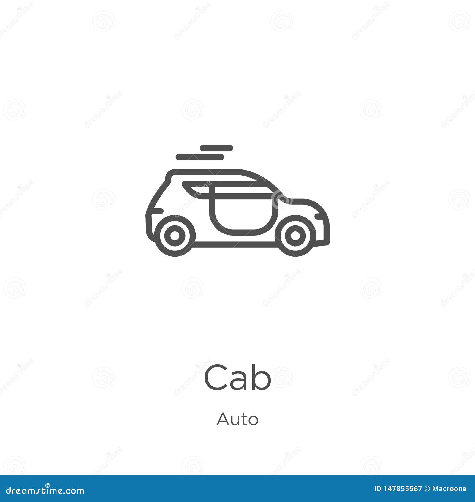 Cab Icon Vector from Auto Collection. Thin Line Cab Outline Icon Vector ...