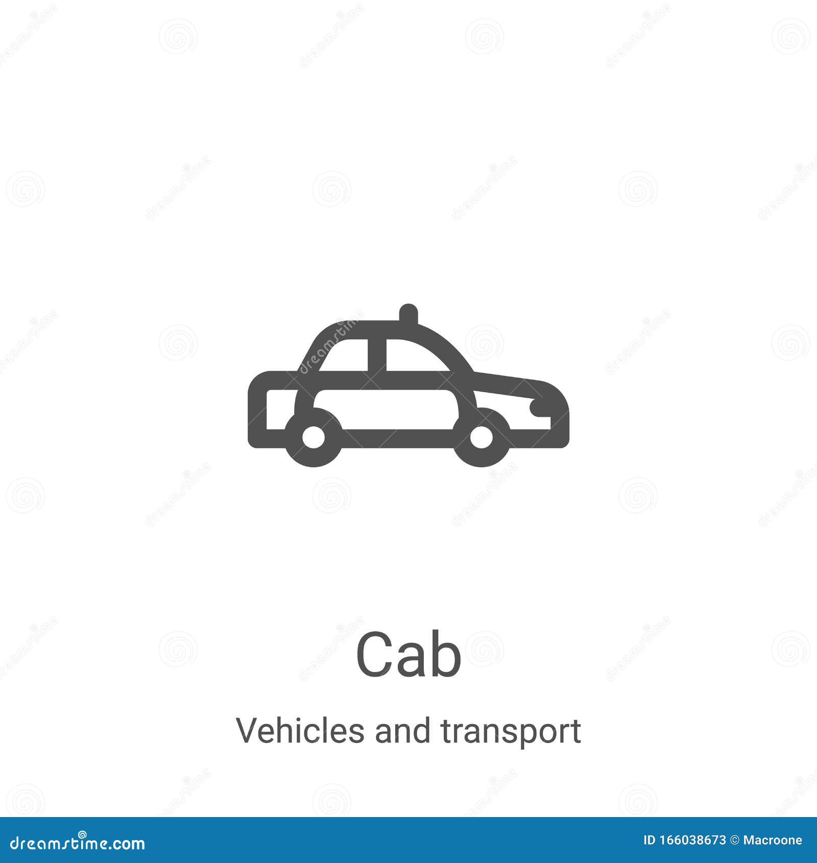 Cab Icon Vector from Vehicles and Transport Collection. Thin Line Cab ...