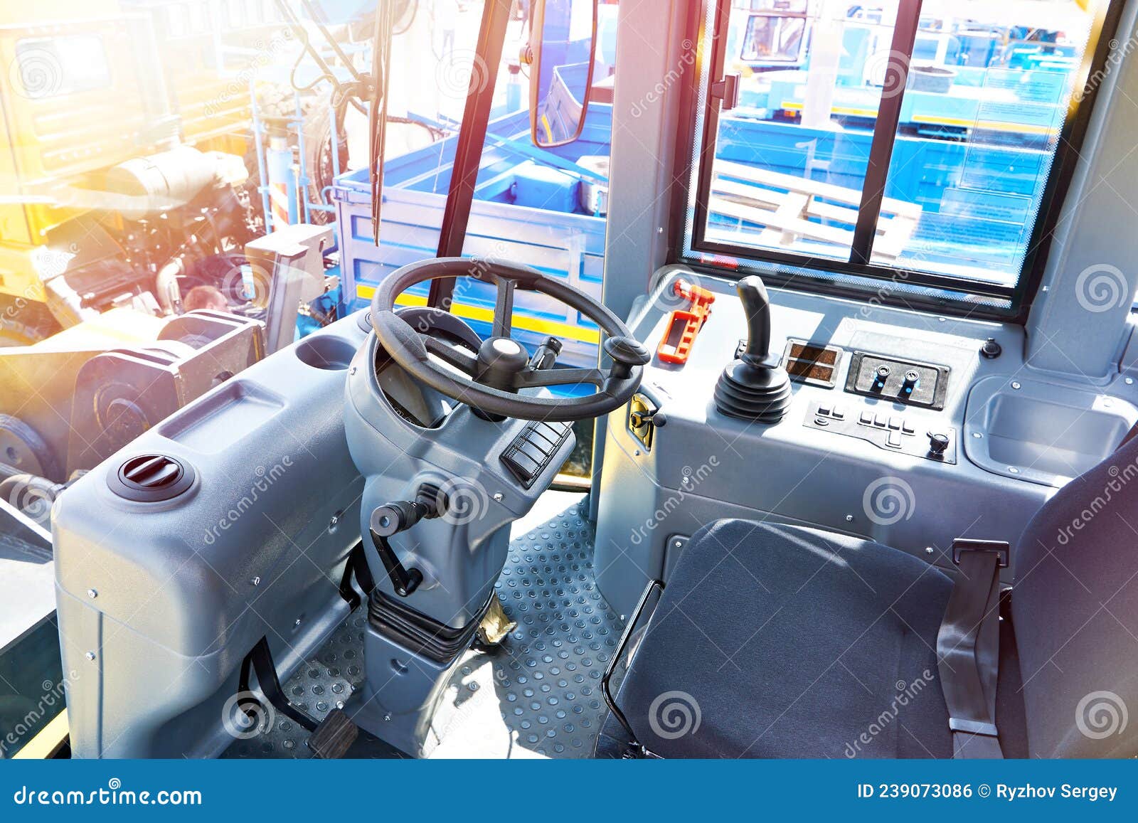 High Rise Crane Cabin Interior Stock Photo - Image of door, industry ...