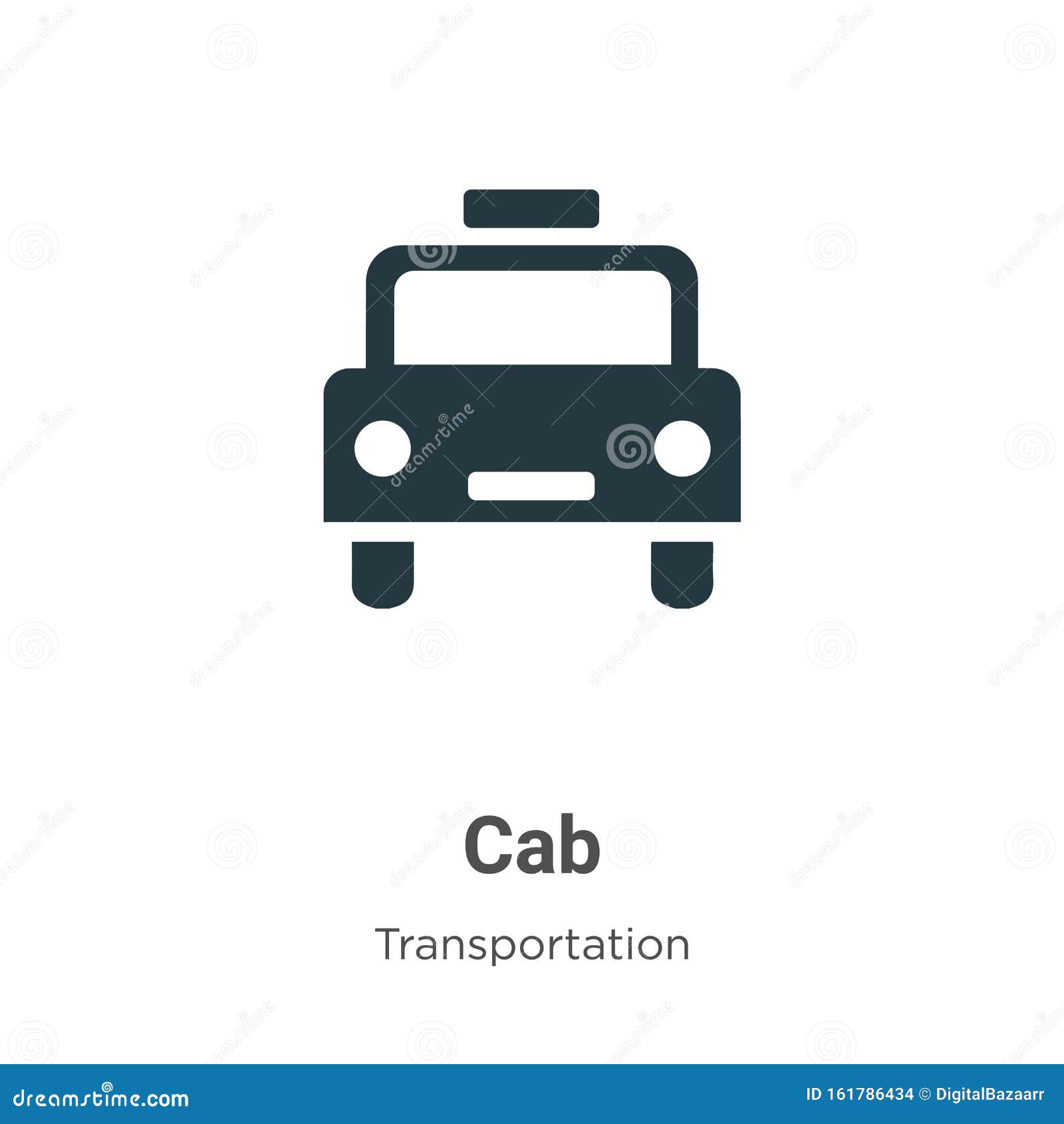 Cab Vector Icon on White Background. Flat Vector Cab Icon Symbol Sign ...