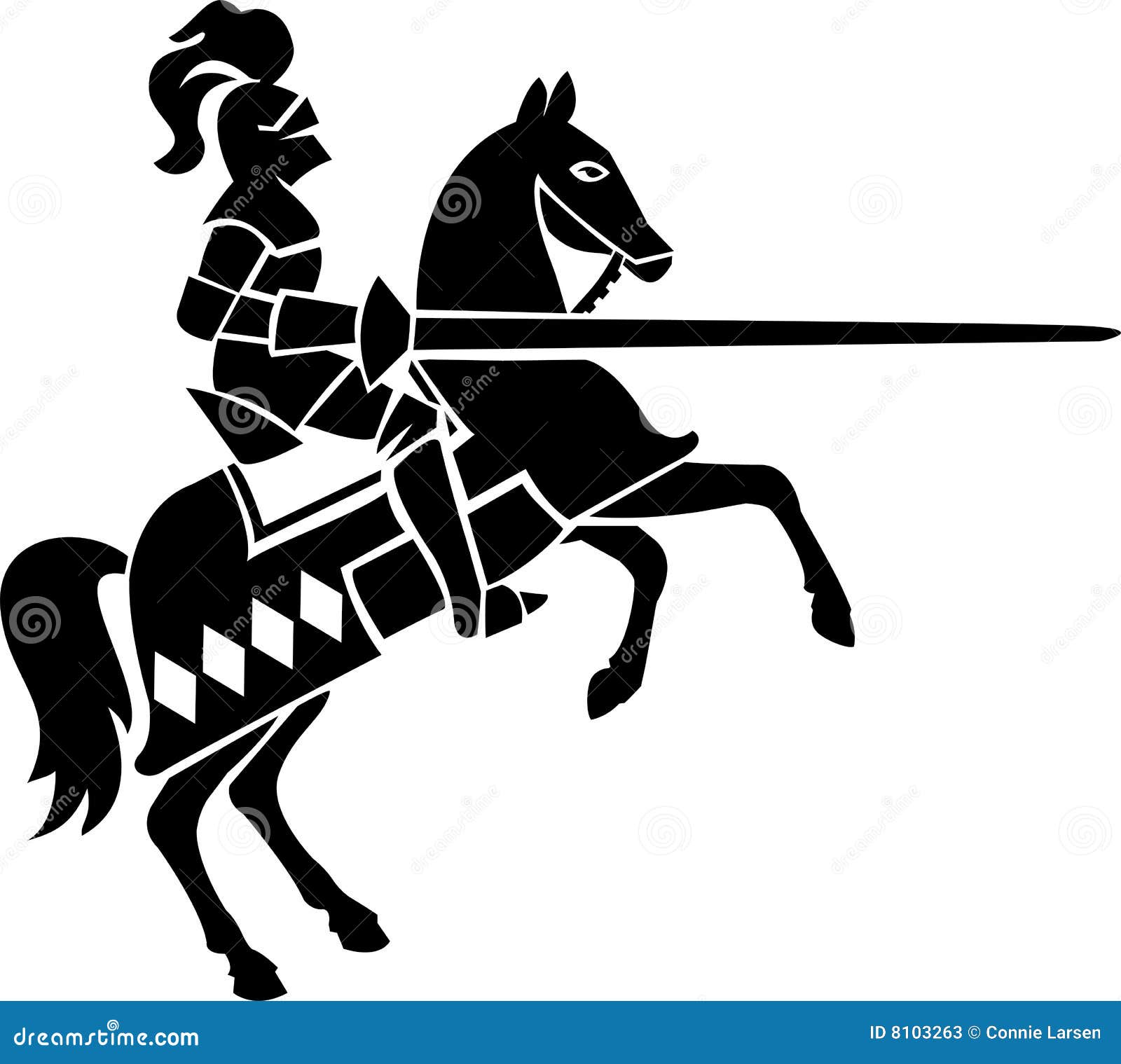 Caballero en caballo ilustración del vector. Ilustración de valiente ...