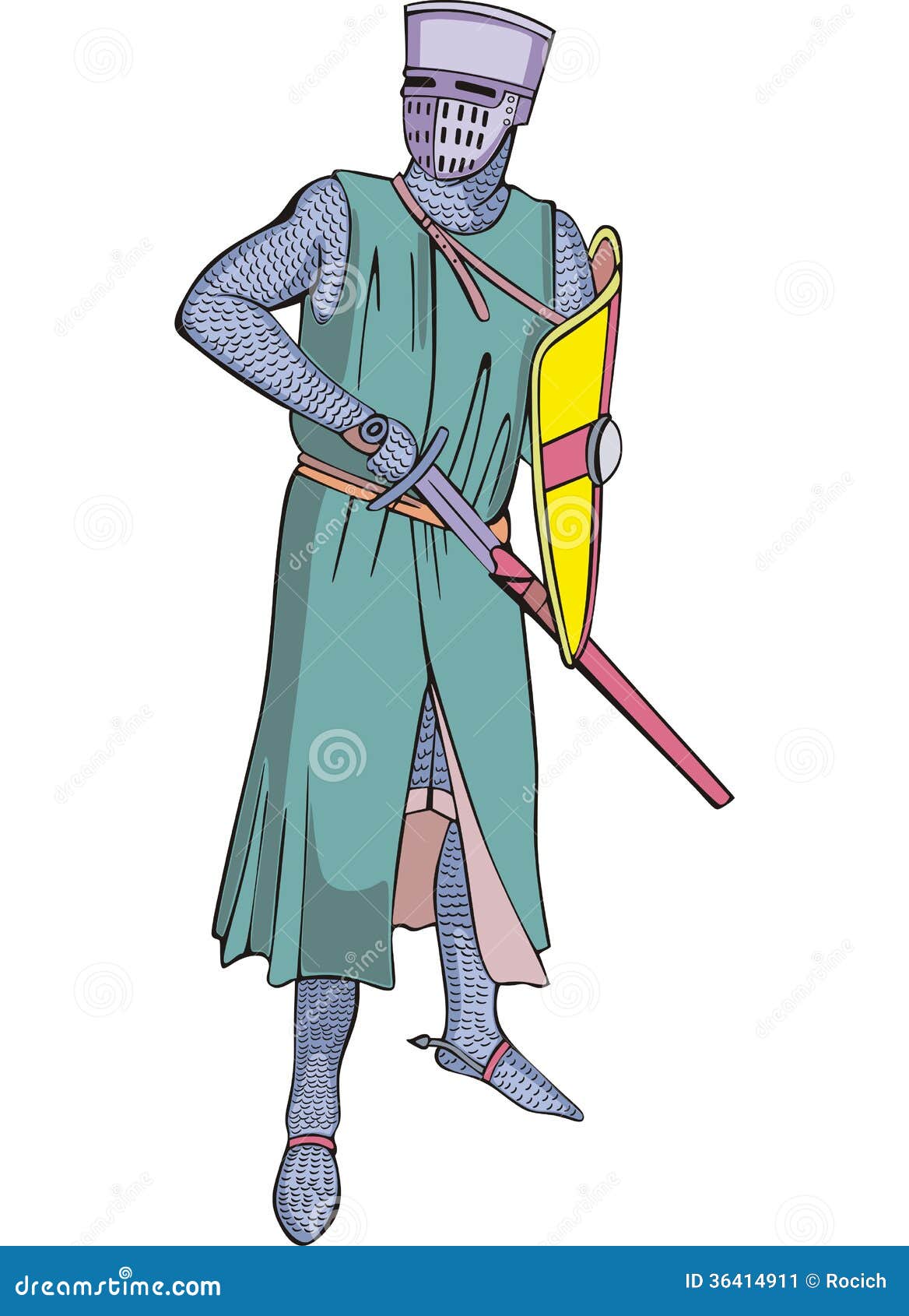 Caballero medieval ilustración del vector. Ilustración de guerrero ...