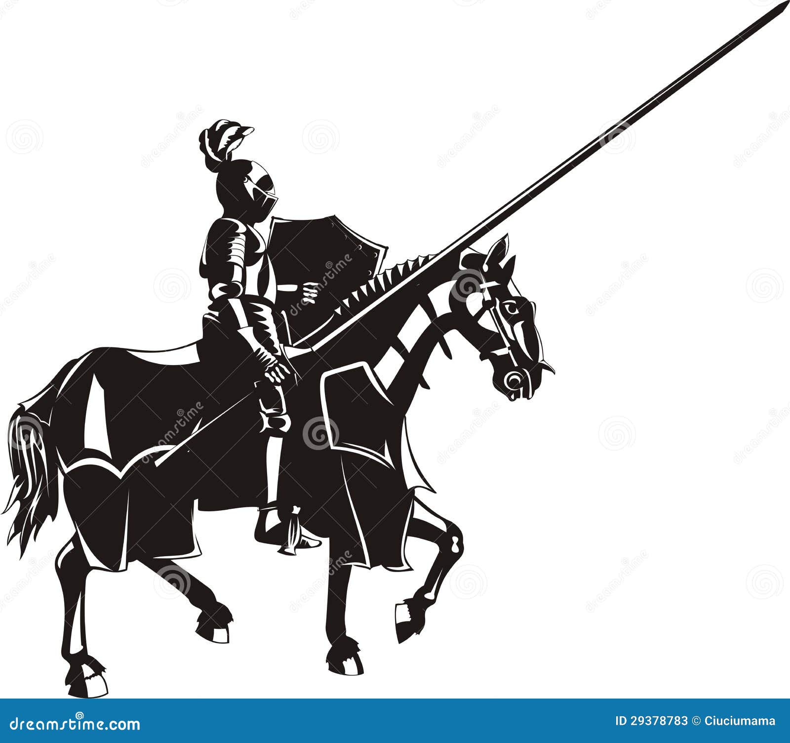 Caballero Medieval a Caballo Ilustración del Vector - Ilustración de ...