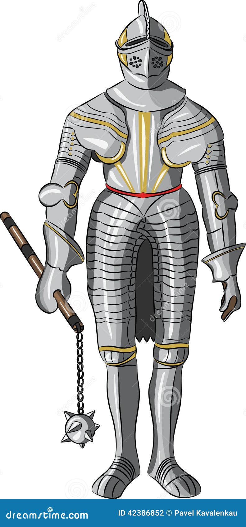 Caballero Medieval Del Vector Con El Lucero Del Alba Ilustración del ...