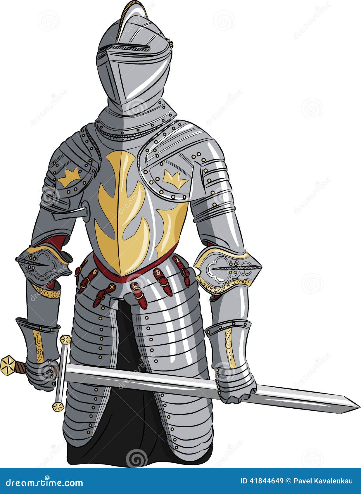 Caballero Medieval Del Vector Con La Espada Ilustración del Vector ...