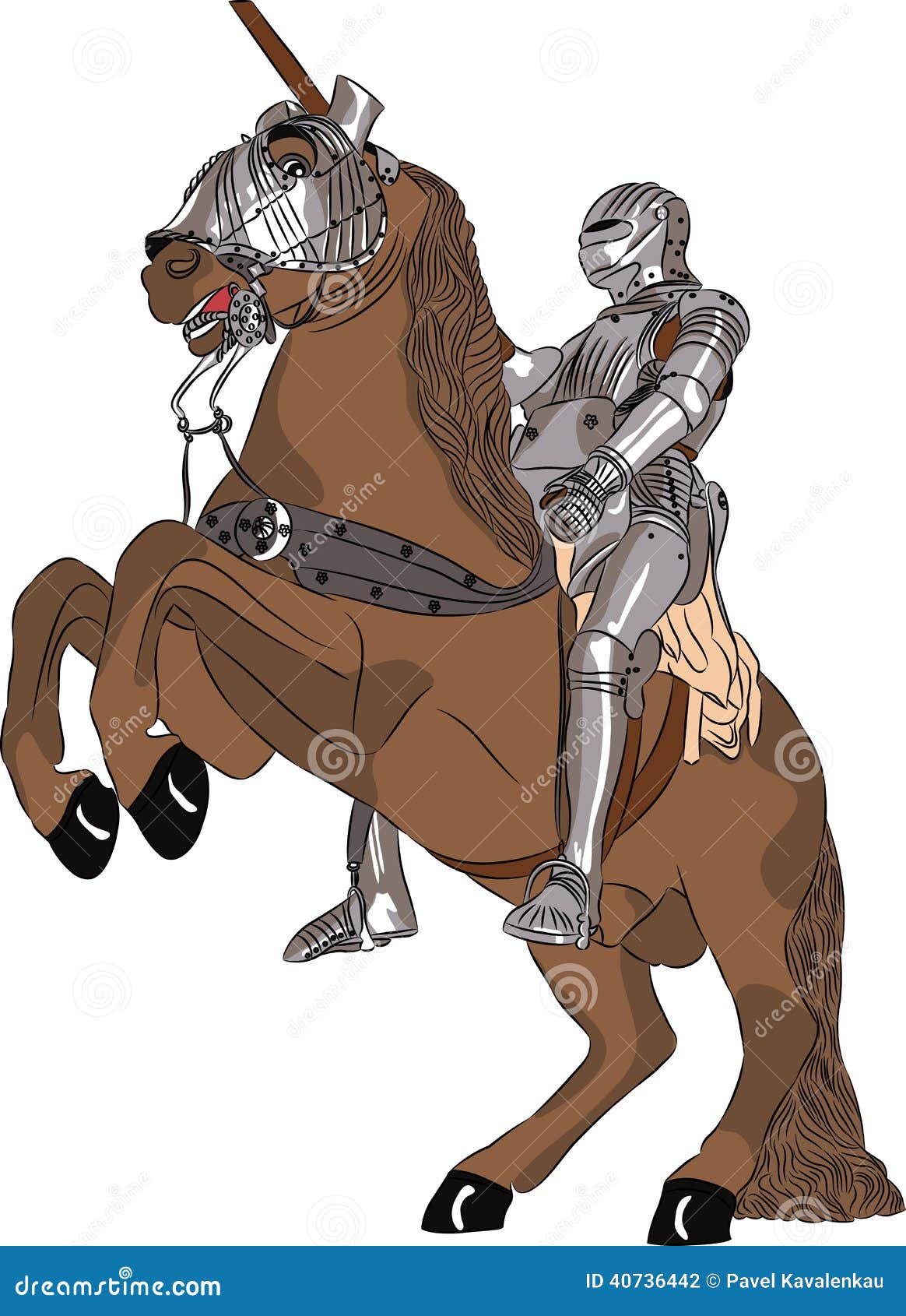Caballero Medieval Del Vector En Armadura a Caballo Ilustración del ...