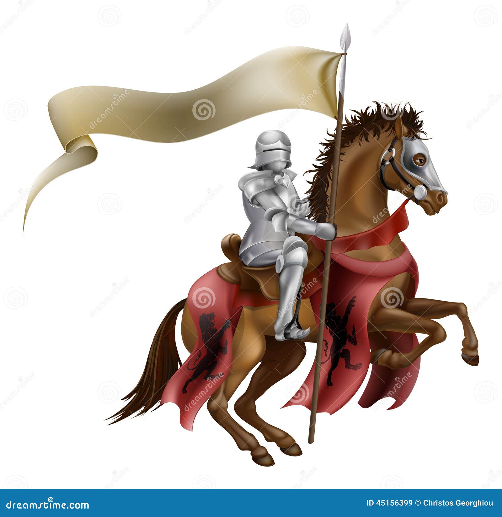 Caballero Medieval En Caballo Ilustración del Vector - Ilustración de ...