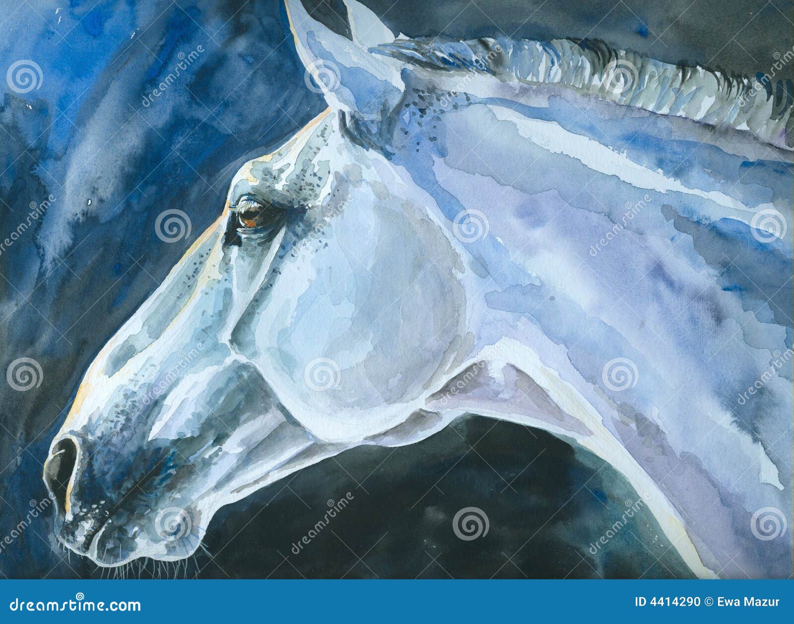 Caballo azul stock de ilustración. Ilustración de semental - 4414290