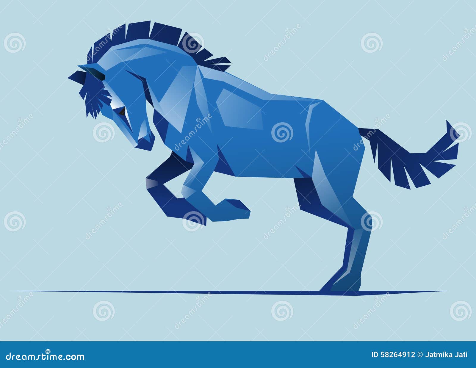 Caballo azul, vector ilustración del vector. Ilustración de estilo ...