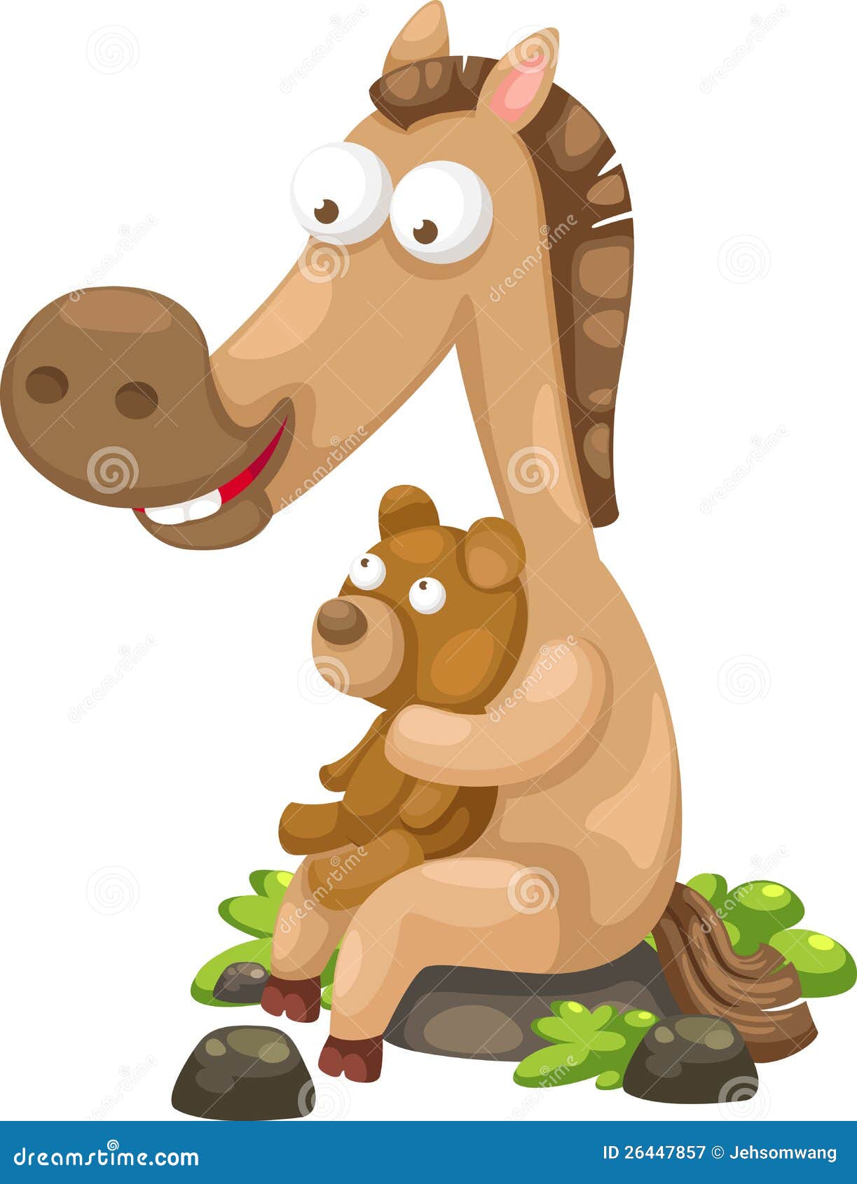 Caballo con vector del oso ilustración del vector. Ilustración de ...