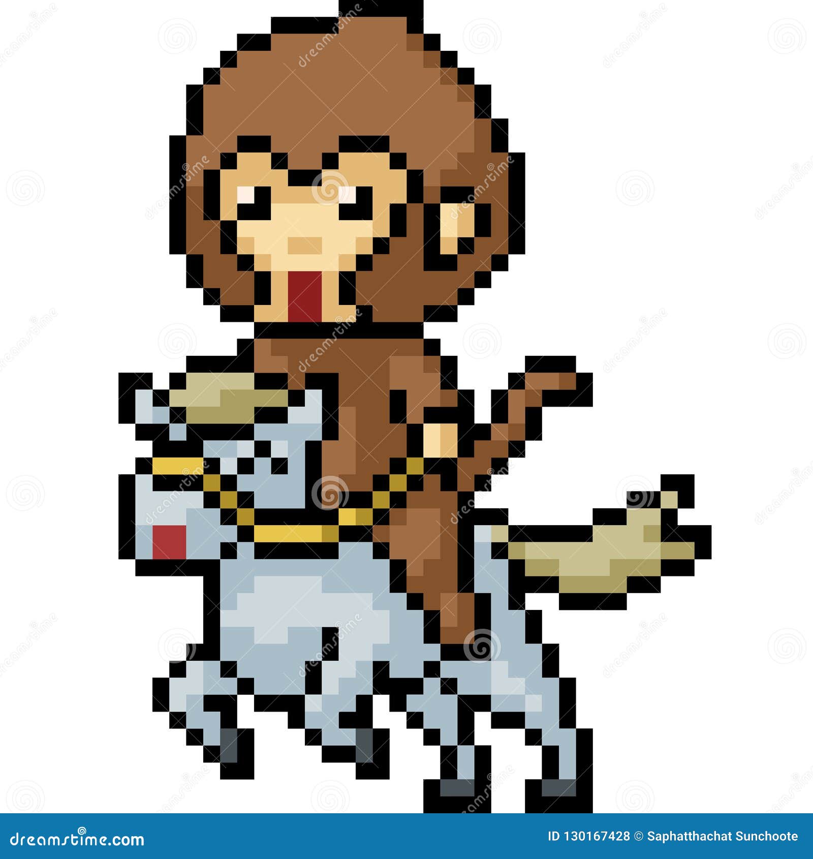 Caballo Del Paseo Del Mono Del Arte Del Pixel Del Vector Ilustración ...