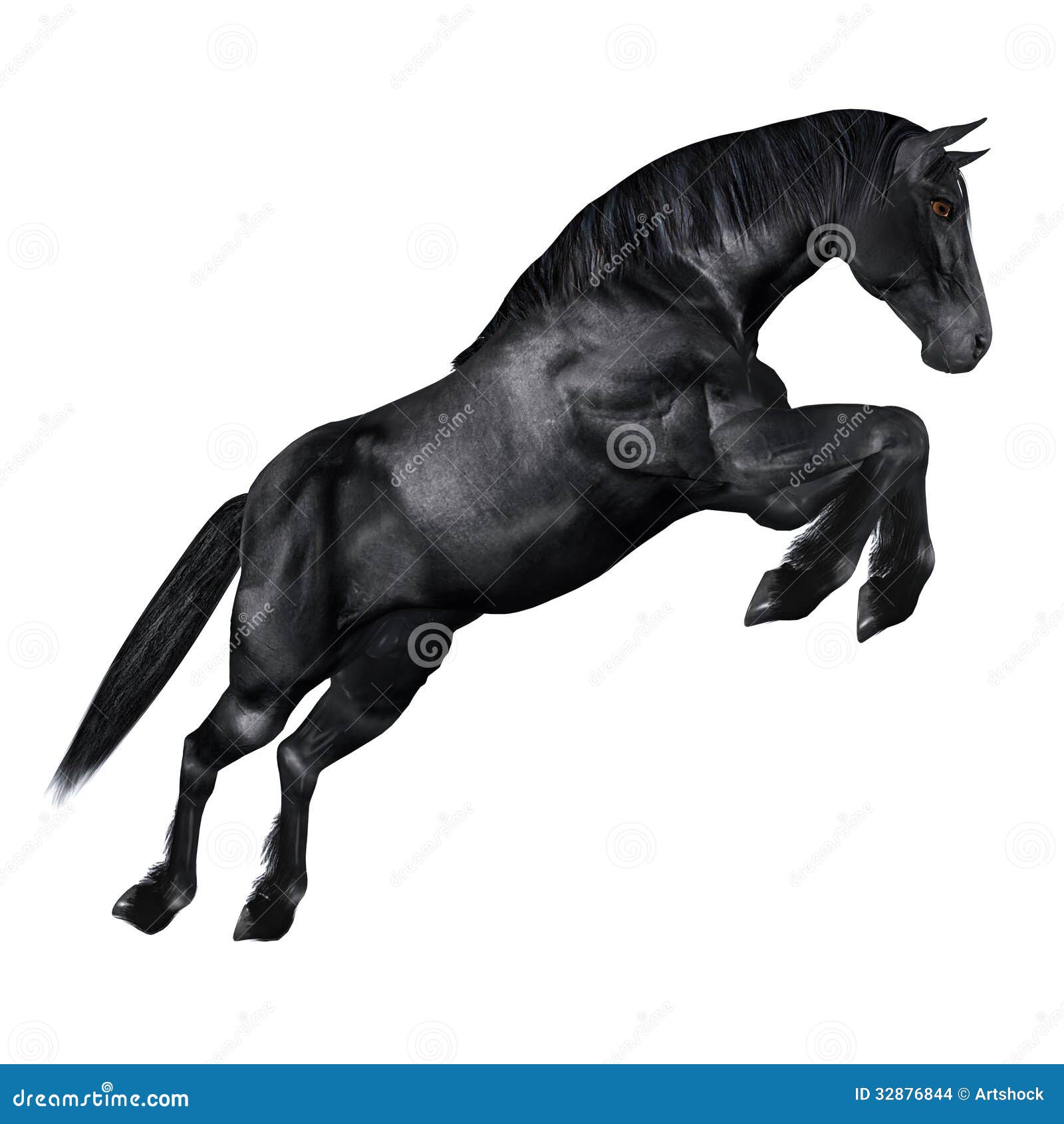 Caballo negro stock de ilustración. Imagen de grande - 32876844