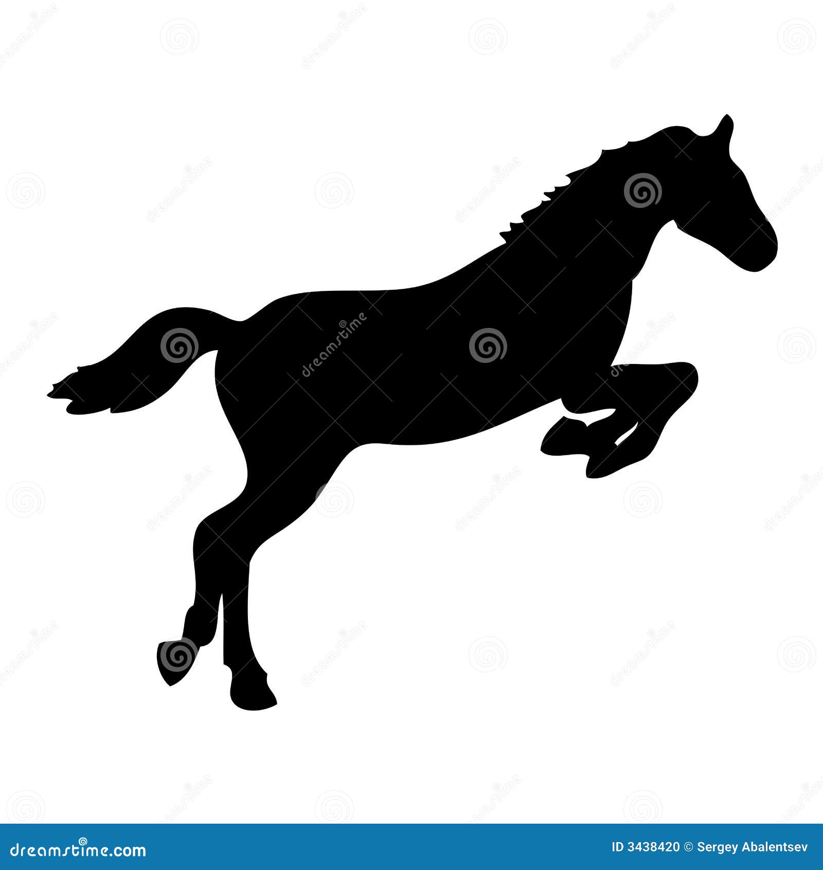 Caballo negro ilustración del vector. Ilustración de corriendo - 3438420