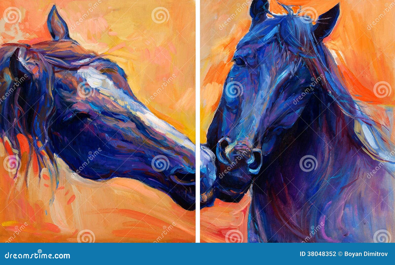 Caballos azules stock de ilustración. Ilustración de pelo - 38048352